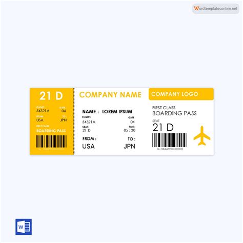 10 Free Boarding Pass Templates Edit And Printable