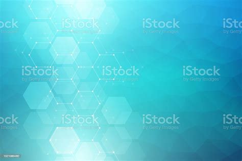 육각형에서 벡터 의료 배경입니다 현대 통신 의학 과학 및 디지털 기술에 대 한 디자인의 기하학적 요소 육각형 패턴 배경 화학