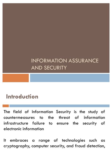 Information Assurance And Security Information Security Encryption