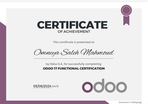Omneya Saleh On Linkedin I Am Thrilled To Announce That I Have Successfully Completed The Odoo…