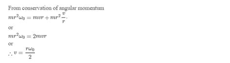 A Hoop Of Radius R And Mass M Rotating With An Anger Velocity Is Placed On A Rough Horzontal