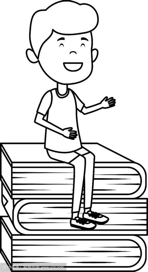 一个小男孩坐在书本上简笔画怎么画（高清12张）简笔画图片大全