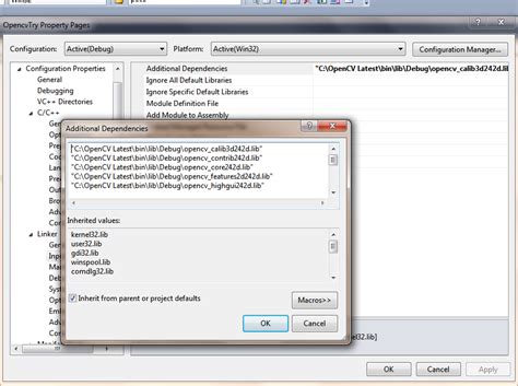 Opencv Configuration With Visual Studio Issue Stack Overflow