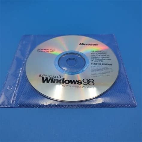Microsoft Windows 98 Second Edition Disc Ebay