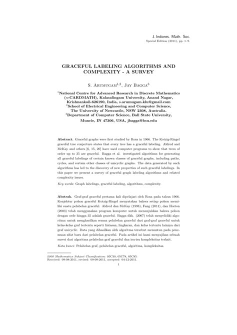 Pdf Graceful Labeling Algorithms And Complexity A Survey