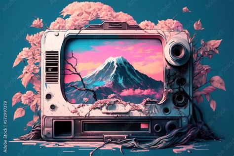 Vaporwave 80s Wallpaper Combination Of Cyberpunk Aesthetics And