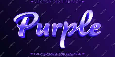 Efecto De Texto Morado Color Editable Y Elegante Estilo De Fuente