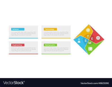 Stem Education Infographics Template Diagram With Vector Image