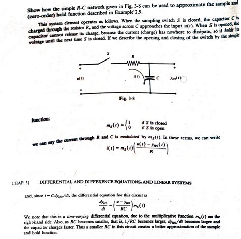 Solved Show How The Simple R C Network Given In Fig Can Chegg Com