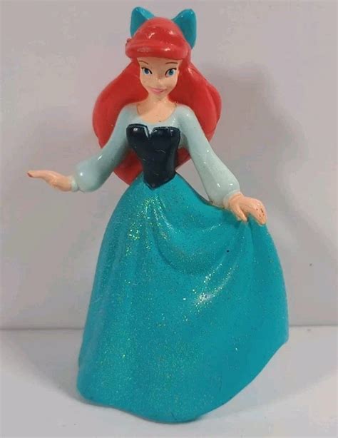 Ariel Disney Little Mermaid Blue Dress Glitter Princess 2 Pvc Figure