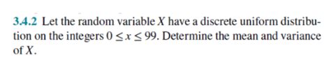 Solved 342 Let The Random Variable X Have A Discrete