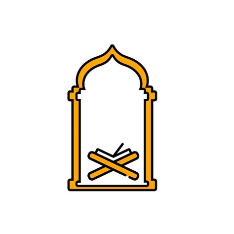 꾸란 아이콘이 있는 이슬람 창 프리미엄 벡터