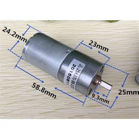 Jual Motor Listrik Dc Motor Gearbox 6 12V 60 120Rpm Metal Gear Box 25Ga370 D Shaft 4Mm Shopee