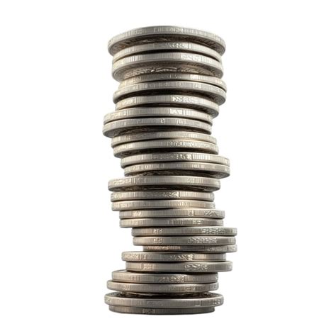 Silver Coin Stack Ai Generative 49223328 Png