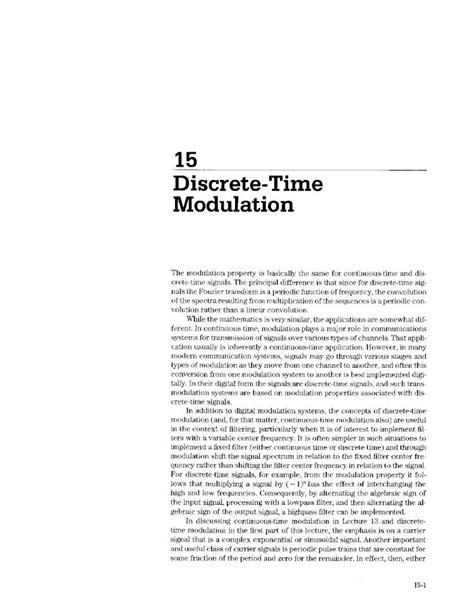 PDF Discrete Time Modulation MIT OpenCourseWare Discrete Time Modulation