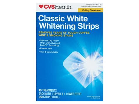 Cvs Health Classic White Whitening Strips 10 Count Ingredients And Reviews