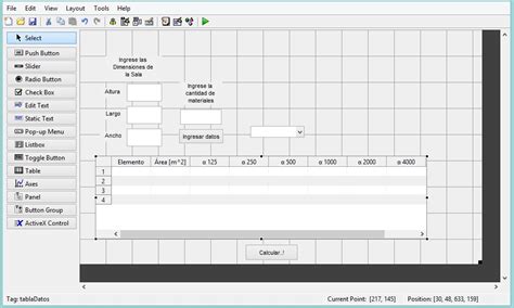 matlab como poner por defecto pop up menus en una columna de una