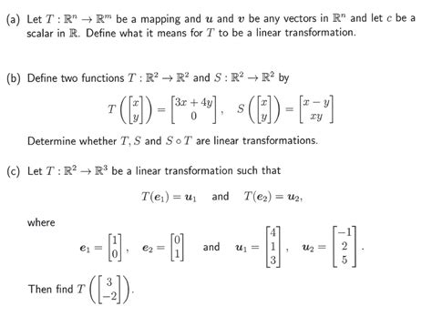 Solved a Let T RM Rº be a mapping and u and v be any Chegg com