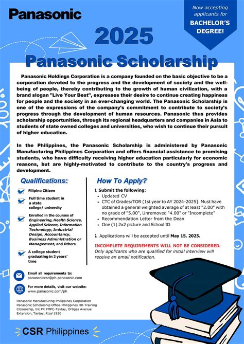 Panasonic Philippines The 2025 Panasonic Scholarship Program Is Now Open For Bachelors Degree