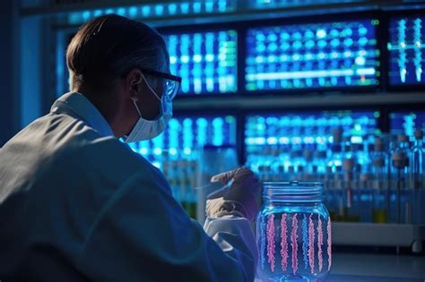 Premium AI Image Genetic Engineering Scientists Manipulating DNA In Cell Cultures