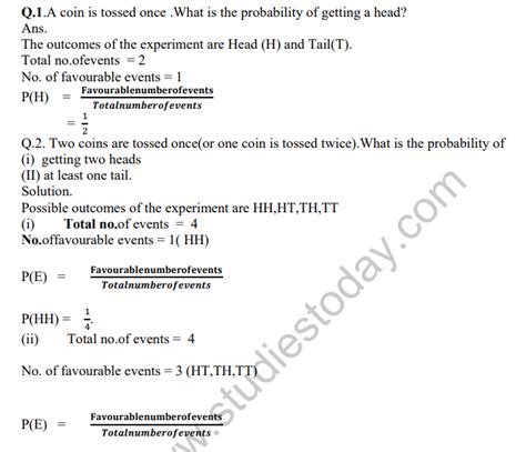 Cbse Class 10 Mathematics Probability Assignment Set A