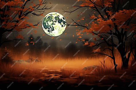 Premium Vector Moonlit Scene