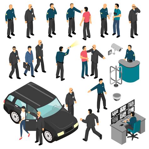 Security Isometric Set 481689 Vector Art At Vecteezy