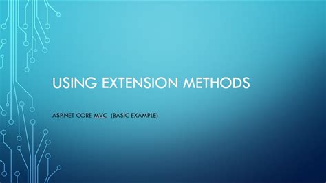 Aspnet Core Mvc Extension Methods Youtube