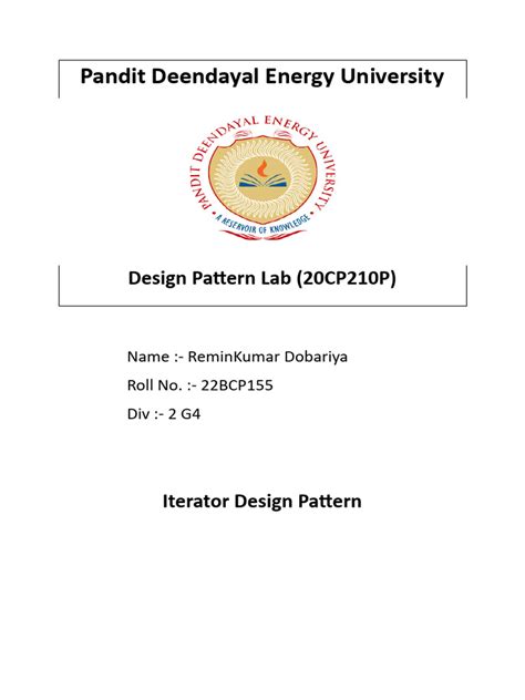 Iterator Design Pattern Pdf