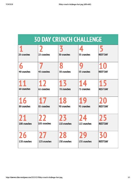30day Crunch Challenge Chart Pdf