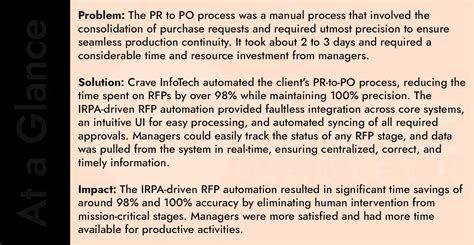 Maximizing PR To PO Efficiency Through IRPA A Case Study In The Mining Industry With Crave