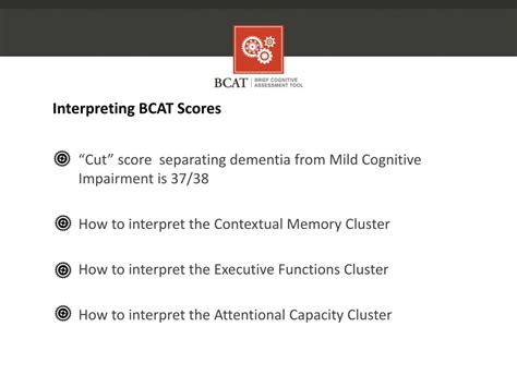Ppt The Brief Cognitive Assessment Tool Bcat Powerpoint Presentation Id 2449790