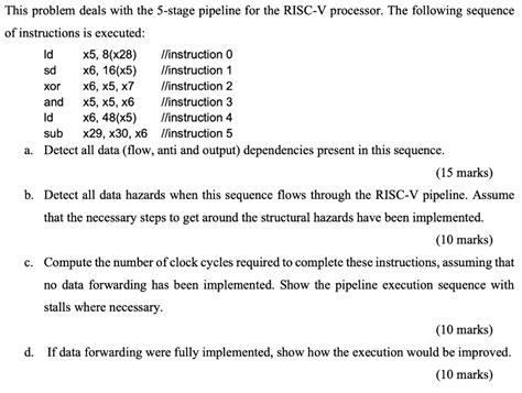 Solved This Problem Deals With The 5 Stage Pipeline For The
