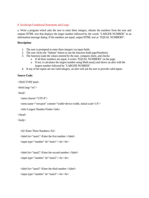 Fsd Experiment Viii For Ii Ii Cse A 8abcdef Pdf Control Flow Java Script
