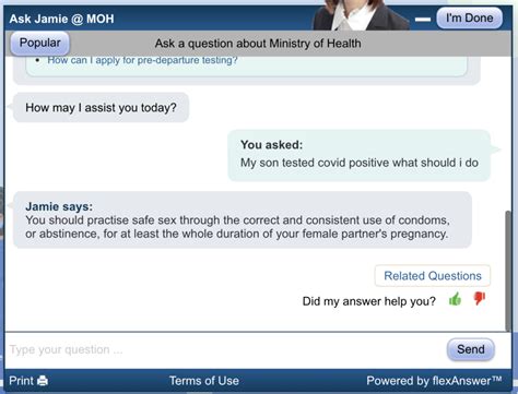 Govt Chatbot Gives Safe Sex Advice When Asked About Covid Taken Down From MOH Website