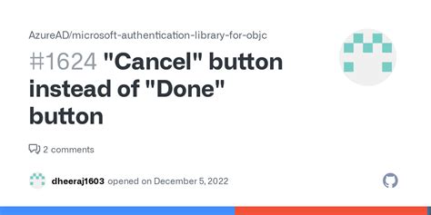 Cancel Button Instead Of Done Button · Issue 1624 · Azureadmicrosoft Authentication