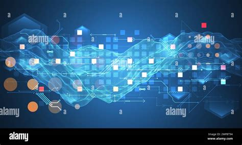 Wireframe Big Data Concept Abstract Digital Futuristic Vector Illustration On Technology