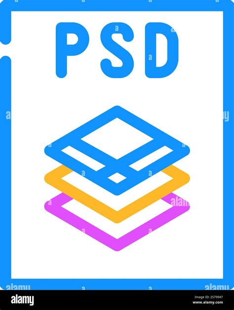 Psd File Format Document Color Icon Vector Psd File Format Document