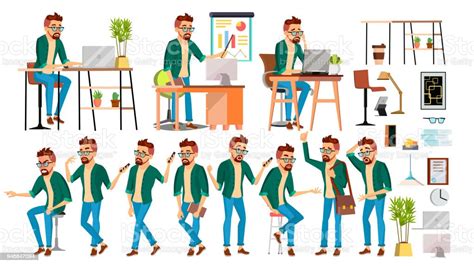 비즈니스 사람 문자 벡터입니다 Hipster 작업 사람들 집합입니다 사무실 창작 스튜디오입니다 노동자입니다 전체 길이입니다