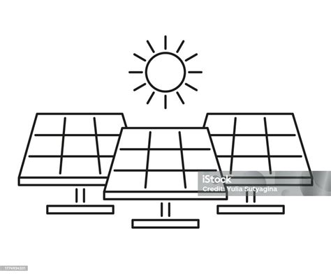 태양 전지판 세트 태양 에너지 축적 선 아이콘 태양광을 이용한 대체 발전 벡터 외곽선 0명에 대한 스톡 벡터 아트 및 기타 이미지 Istock