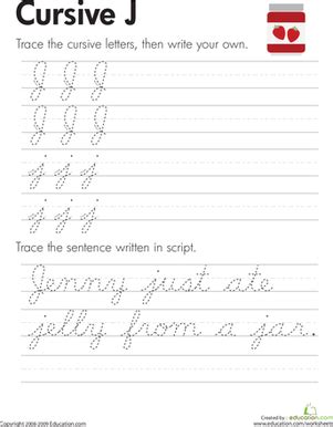 J In Cursive How To Write In Cursive Jj In Cursive Writing Characters Are Connected To