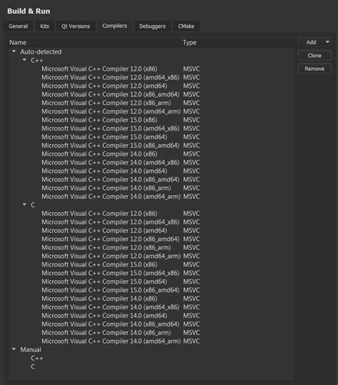 C Qt Wont Build Anything Using Vs2015 Stack Overflow