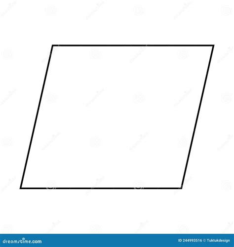 Parallelogram Shape Symbol Vector Icon Outline Stroke For Creative Graphic Design Ui Element In