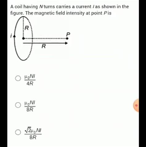 A Coil Having N Turns Carries A Current As Shown In The Figure The Mag