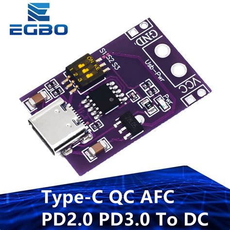 1 10PCS EGBO Type C QC AFC PD2 0 PD3 0 To DC Spoof Scam Fast