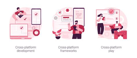 Crossplatform Software Abstract Concept Vector Illustrations Stock
