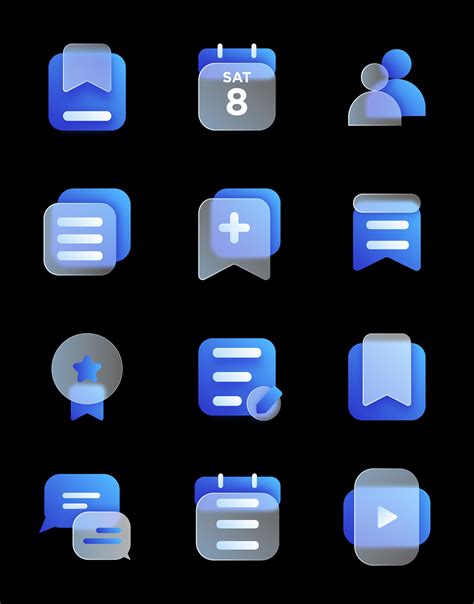 Glassmorphism Icon Set On Behance