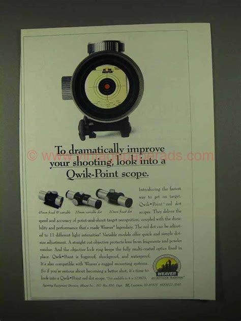 1997 Weaver Qwik Point Scope Ad Dramatically Improve Ce007