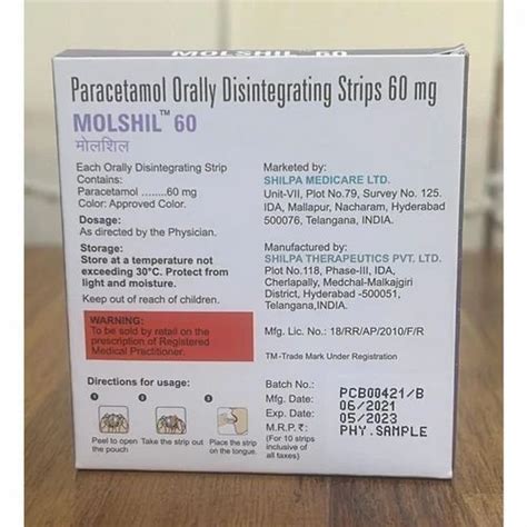 Molshil Paracetamol Orally Disintegrating Strips At Rs 75 Box In Hyderabad