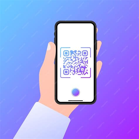 Scan Qr Code Signe écran De Téléphone Couleur Plate Téléphone En Main Qr Code Sur Lécran